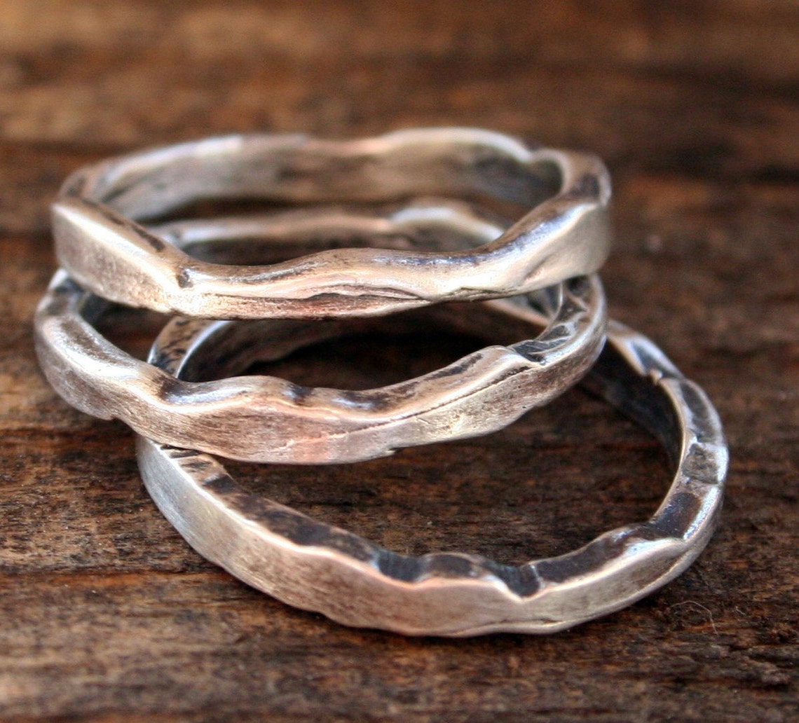 Three Piece Ring Sterling Silver | Etsy