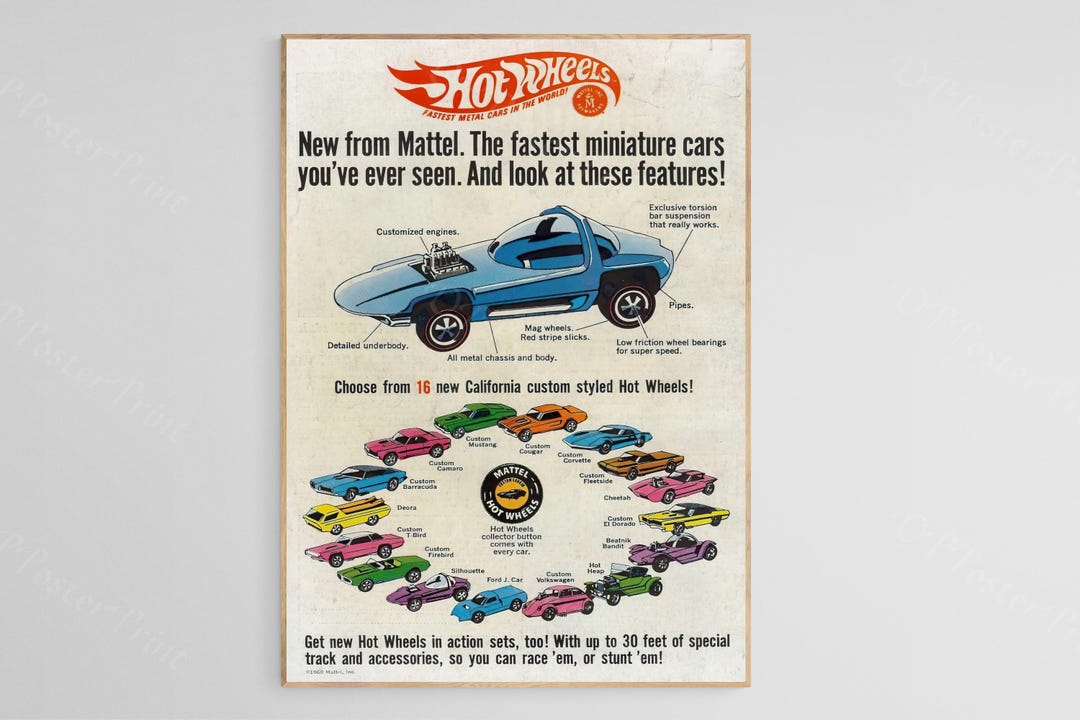 Hot Wheels Poster, Hot Wheels Print, Hot Wheels Decor, Home Decor, Hot ...