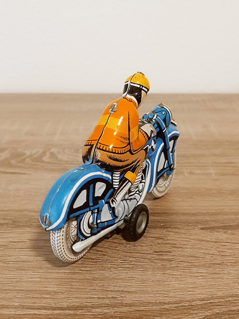 1960s Tin Motorcycle Toy: Wind-up Mechanical Retro Collectible - Etsy