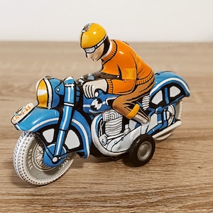 1960s Tin Motorcycle Toy: Wind-up Mechanical Retro Collectible - Etsy