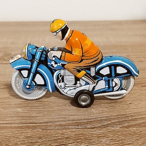 1960s Tin Motorcycle Toy: Wind-up Mechanical Retro Collectible - Etsy