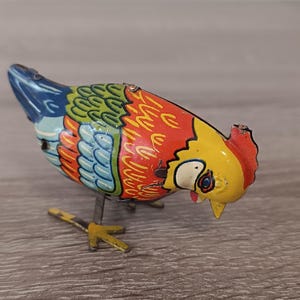 Vintage Tin Hen Toy: Hand-painted Retro Farm Decoration - Etsy