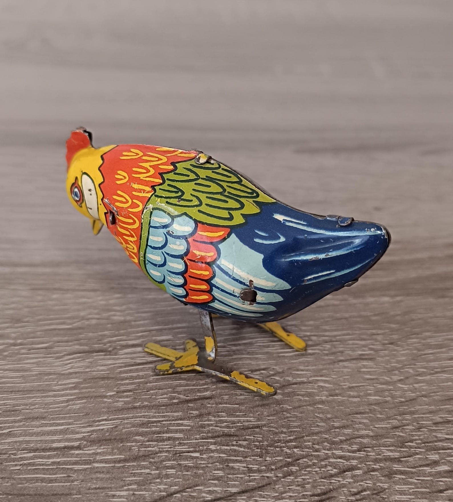 Vintage Tin Hen Toy: Hand-painted Retro Farm Decoration - Etsy