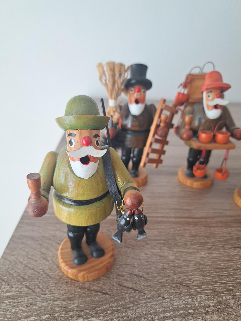 Hand-carved Wooden Räuchermänner Set: German Incense Smoker Figures - Etsy