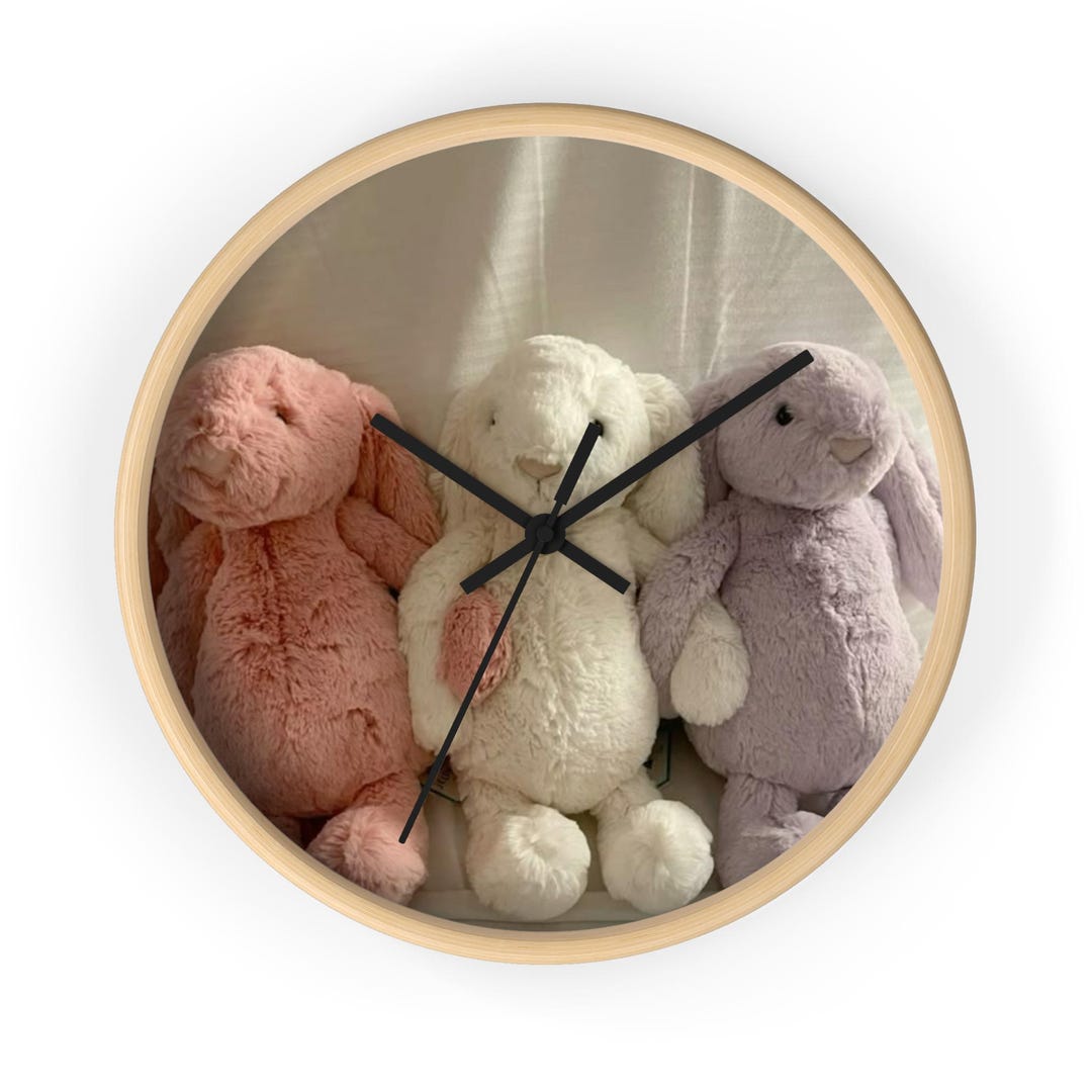 Jellycat Bunny Wall Clock | Adorable Home Decor for Kids, Nursery Wall ...