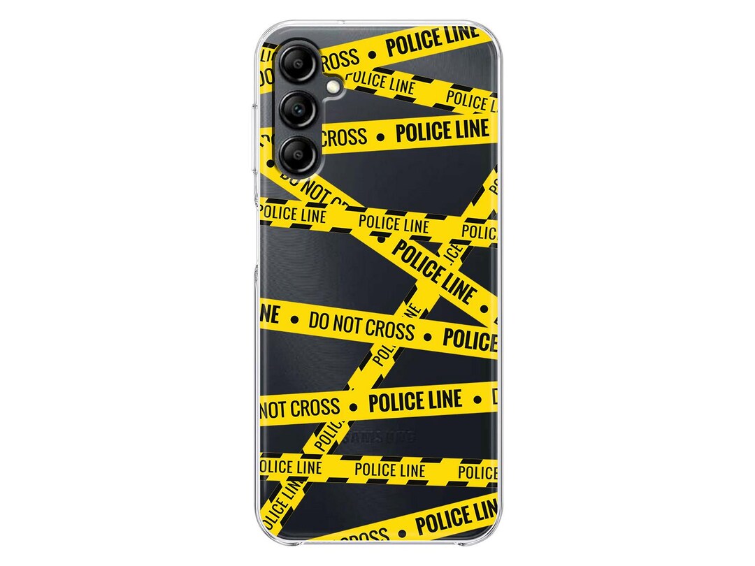Police Line Not Cross Clear Silicone Case for Samsung S25 S24 S23 S22 ...