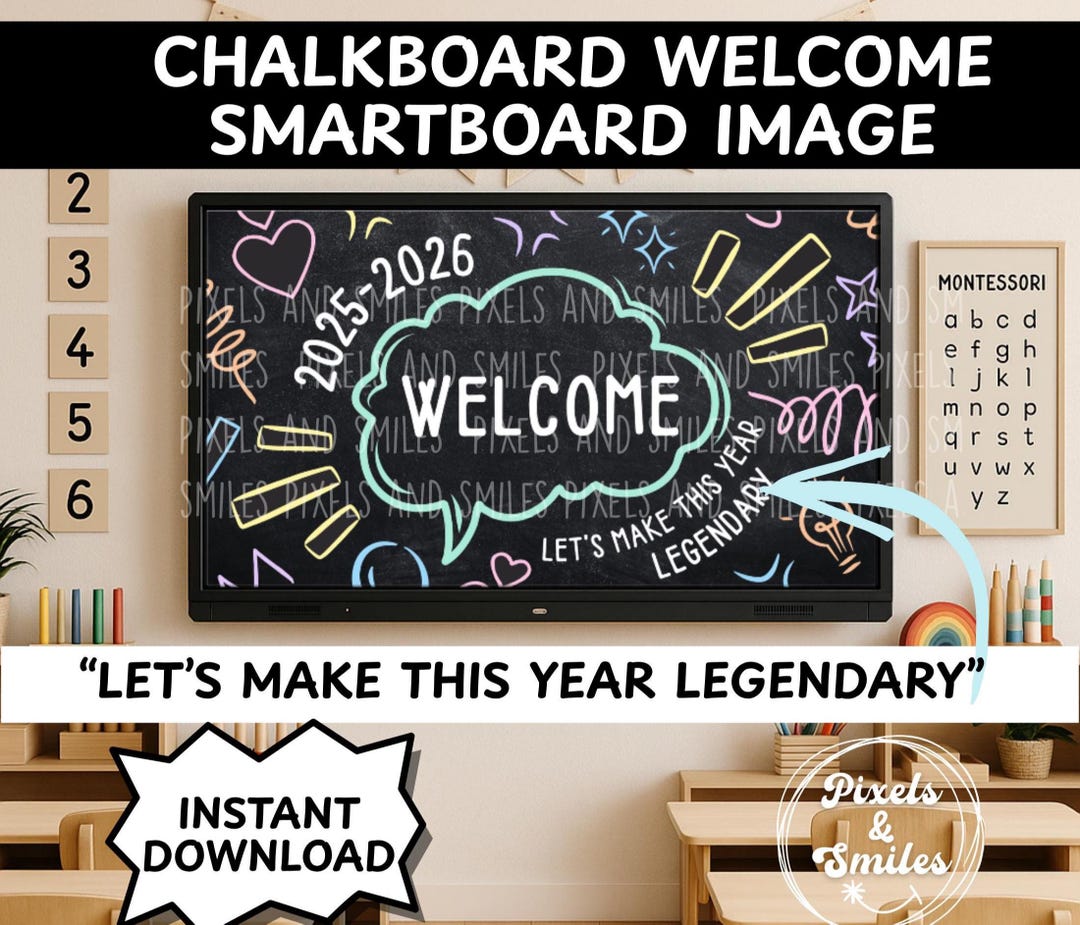 Welcome Back to Middle School Smartboard | Chalkboard Doodles | 1920× ...