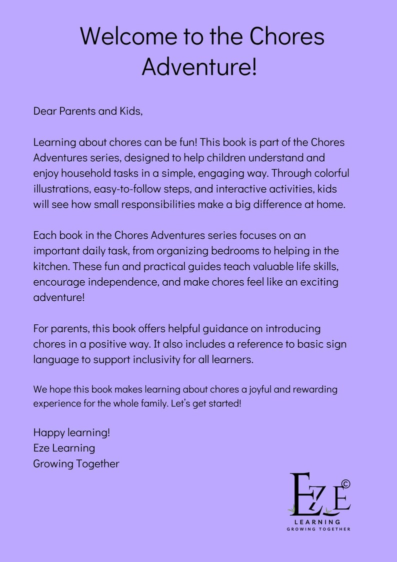 Chores Adventures - My 2 Household Book - Importance of Daily Routines ...