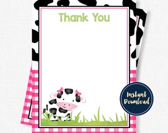 Cow thank you cards | Etsy
