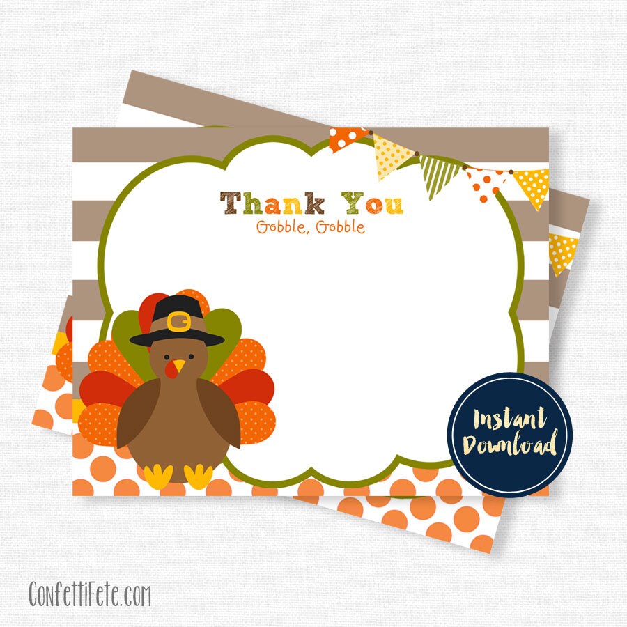Little Turkey Thank You Cards Fall Thank You Cards | Etsy