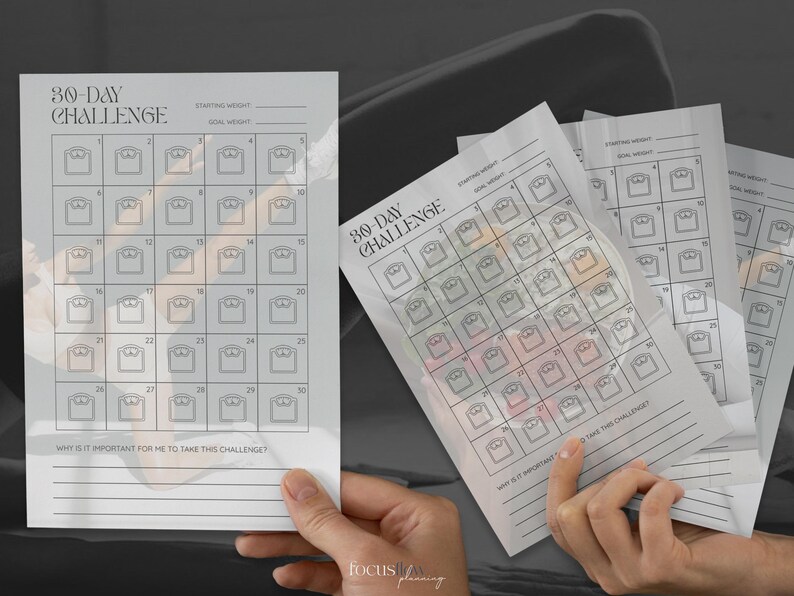 30 Day Weight Loss Tracker Printable, Weight Loss Challenge, Weight ...