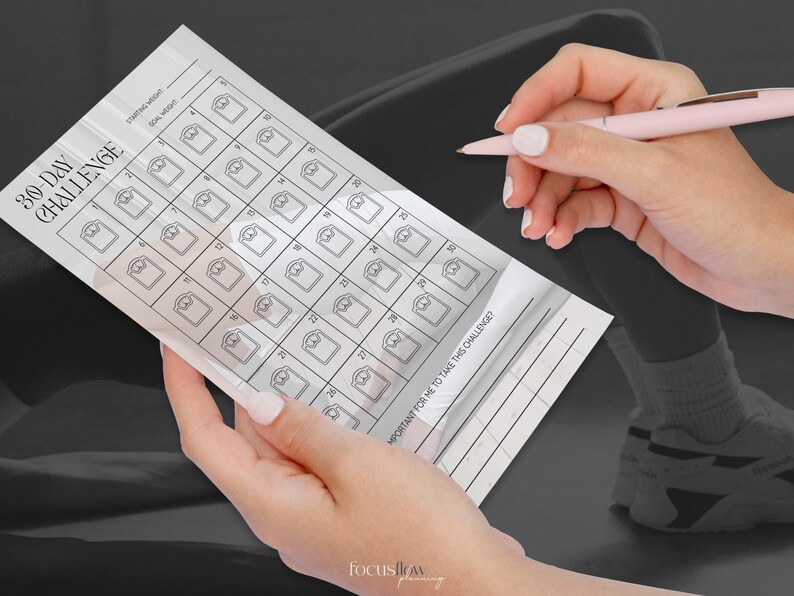 30 Day Weight Loss Tracker Printable, Weight Loss Challenge, Weight ...