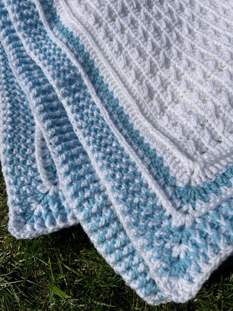 Handmade Blue and White Intricate Crochet Blanket - Etsy