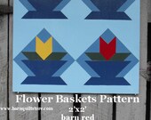 Items similar to Painted Wood Barn Quilt, Flower Baskets Pattern on Etsy