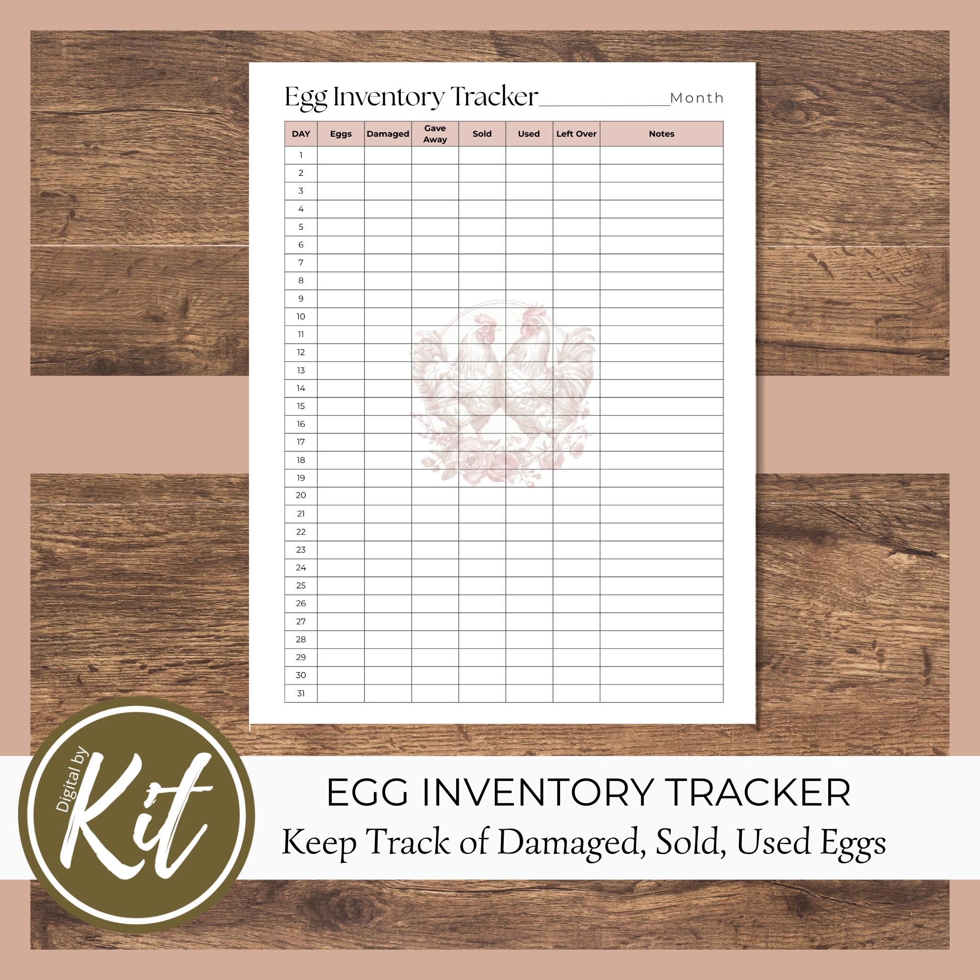 Egg Tracker Printable Bundle | Chicken Egg Inventory Log | Daily ...