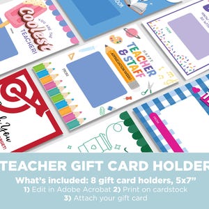 Teacher Appreciation Gift Card Holder | Instant Download | Printable ...
