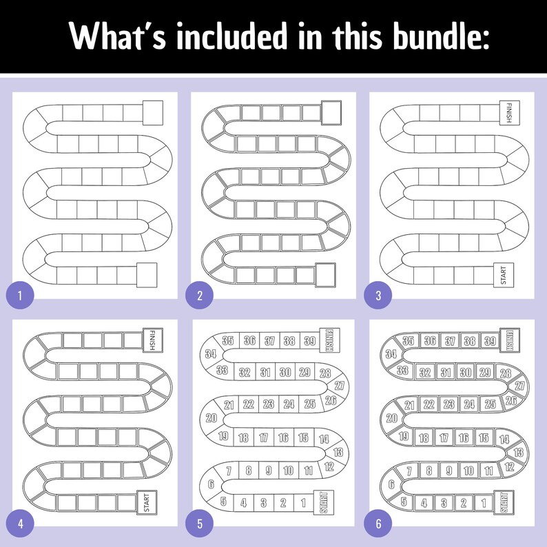 6 Printable Board Game Templates - Etsy