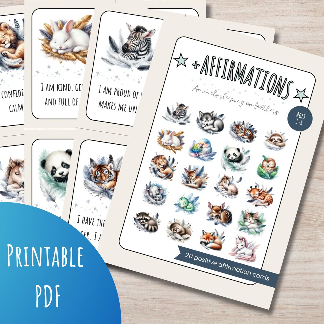 Positive Affirmation Cards – Animals | Mindfulness Cards for Kids ...