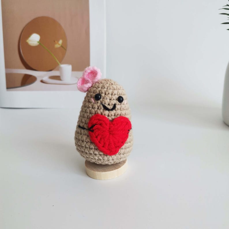 Heart Love Potato, Emotional Support Crochet Toy, Motivational Gift for ...