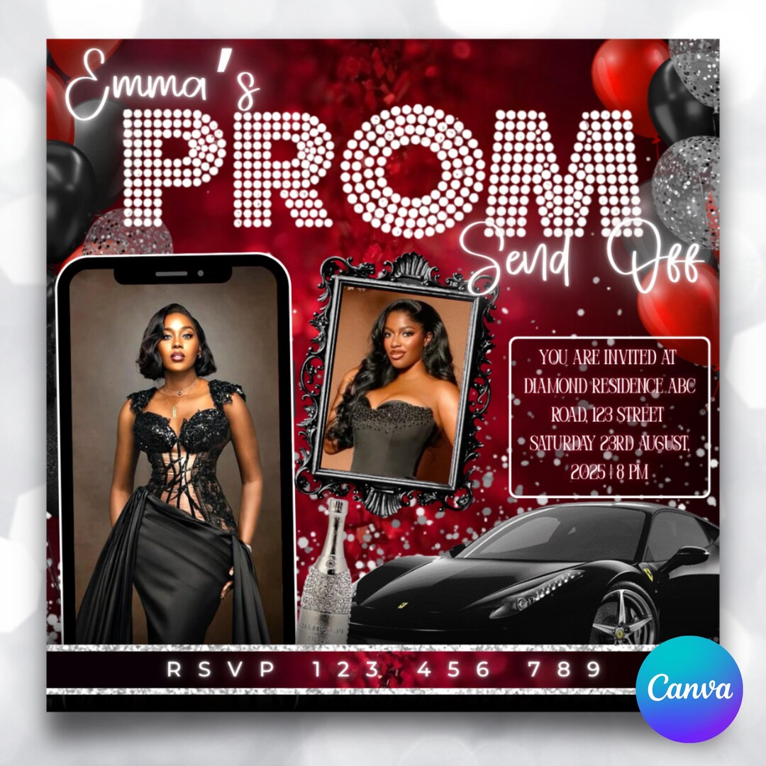 Prom Send off Flyer Red, DIY Prom Flyer, Homecoming Flyer, Prom Send ...