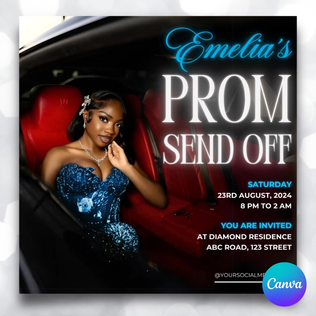 Blue Prom Send off Flyer: Editable Party Invitation (digital Download ...