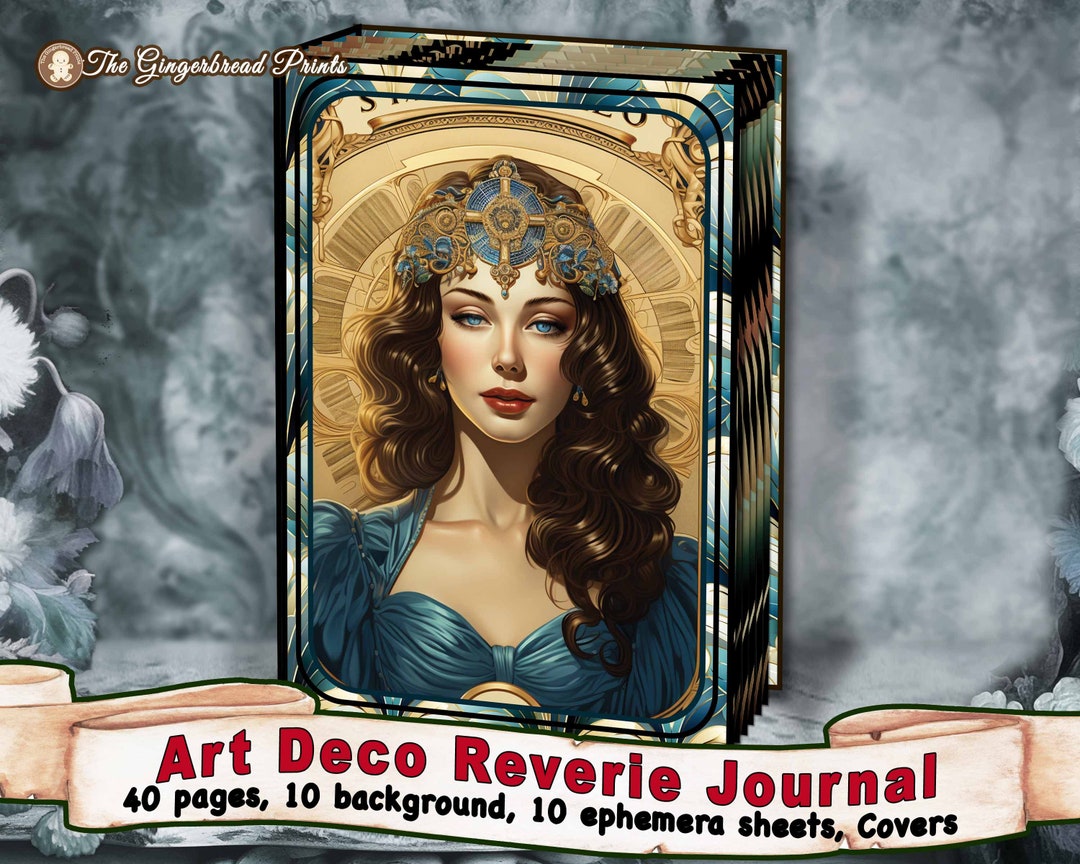 Art Deco Reverie Journal Printable Kit Retro Fashion Images Cards ...