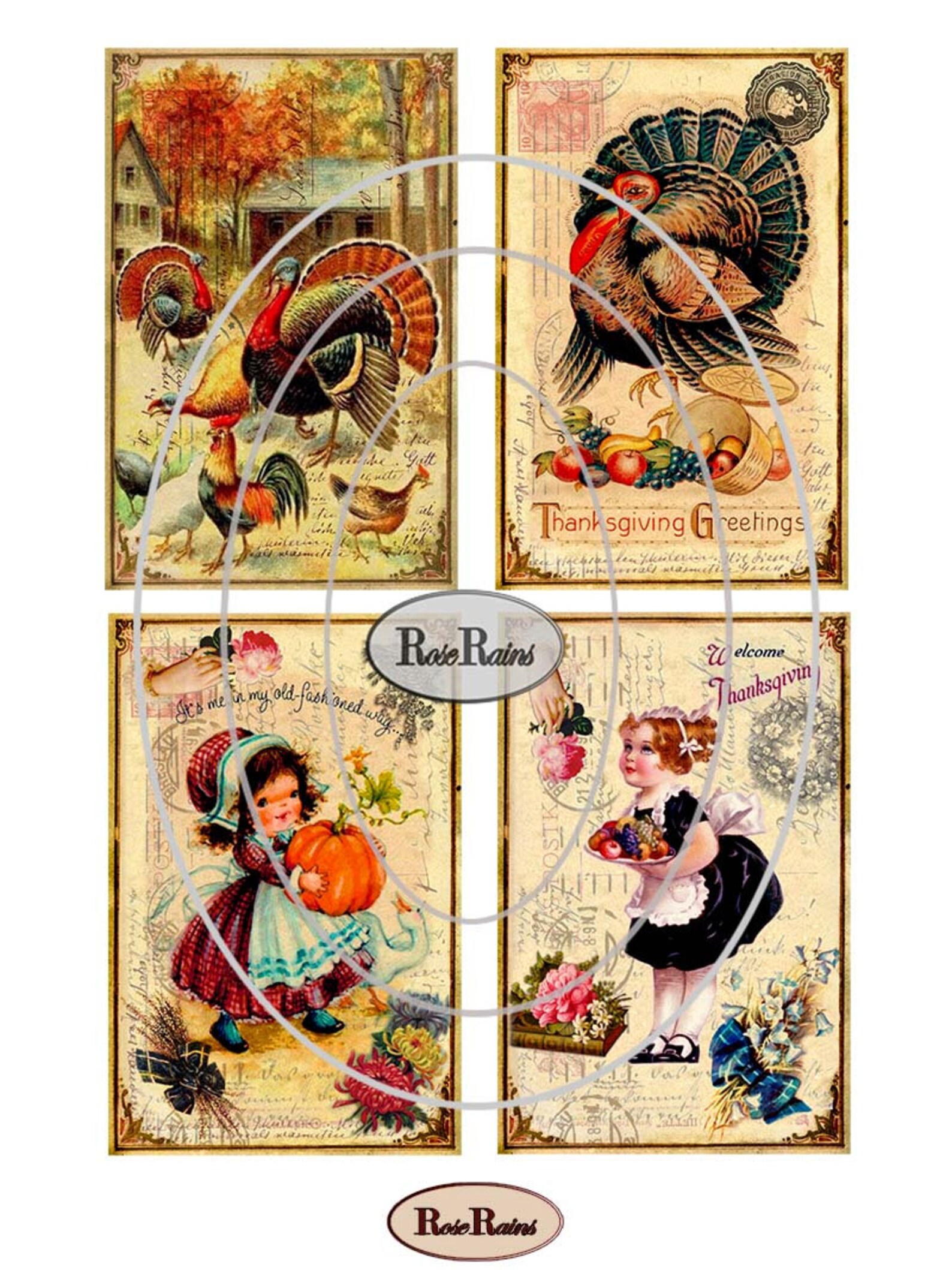Vintage Thanksgiving Postcards Set of 4 Popular Cards for Your - Etsy