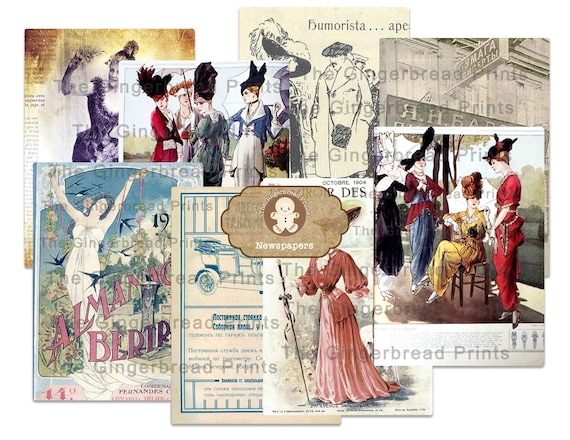 Vintage Newspaper Magazine Paper Printable Collage Sheets for - Etsy