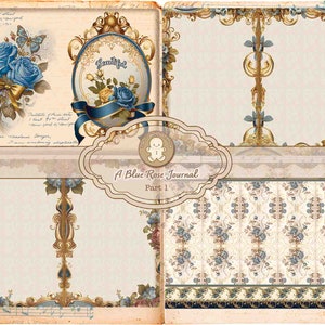 A Blue Rose Journal Part 1 Printable Kit Journal Covers Pages Post ...