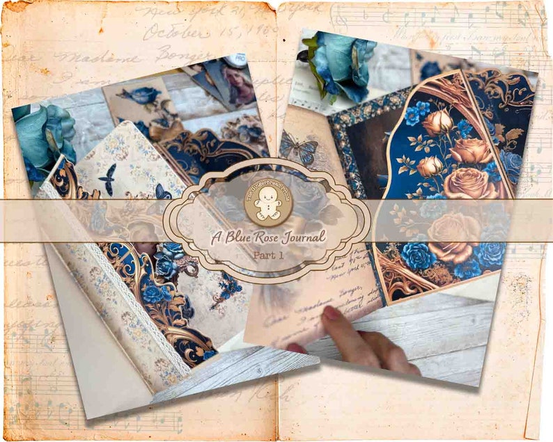 A Blue Rose Journal Part 1 Printable Kit Journal Covers Pages - Etsy ...