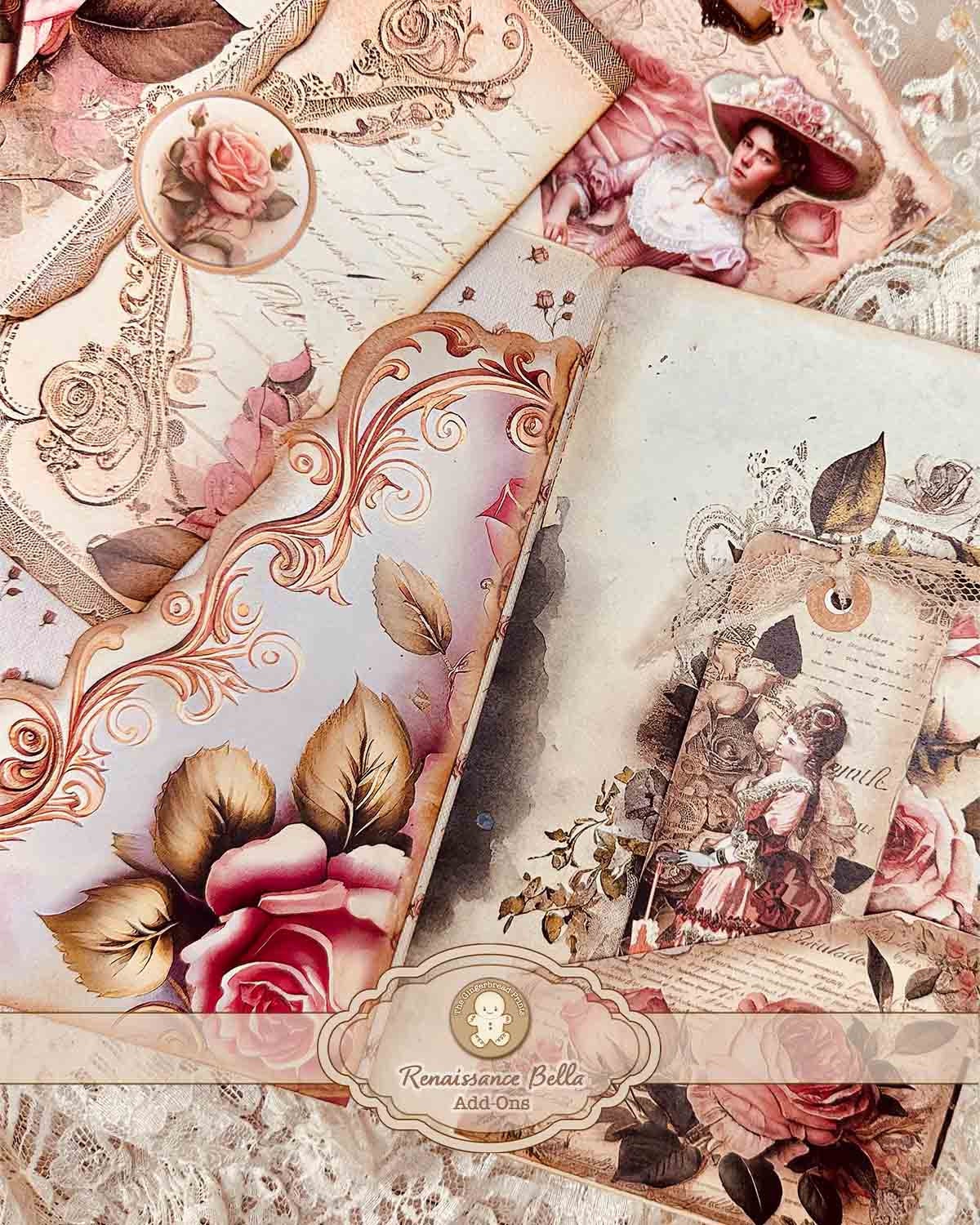 Renaissance Bella Add-on Printable Kit Journal Pages Bookmarks Post ...