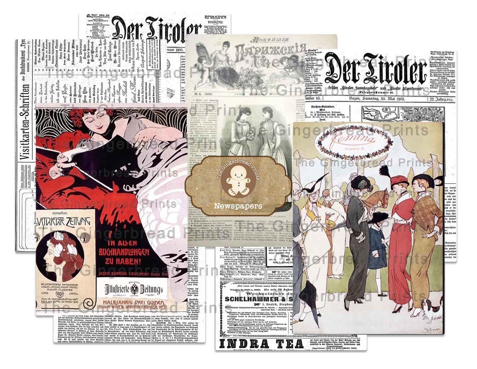 Vintage Newspaper Magazine Paper Printable Collage Sheets for - Etsy