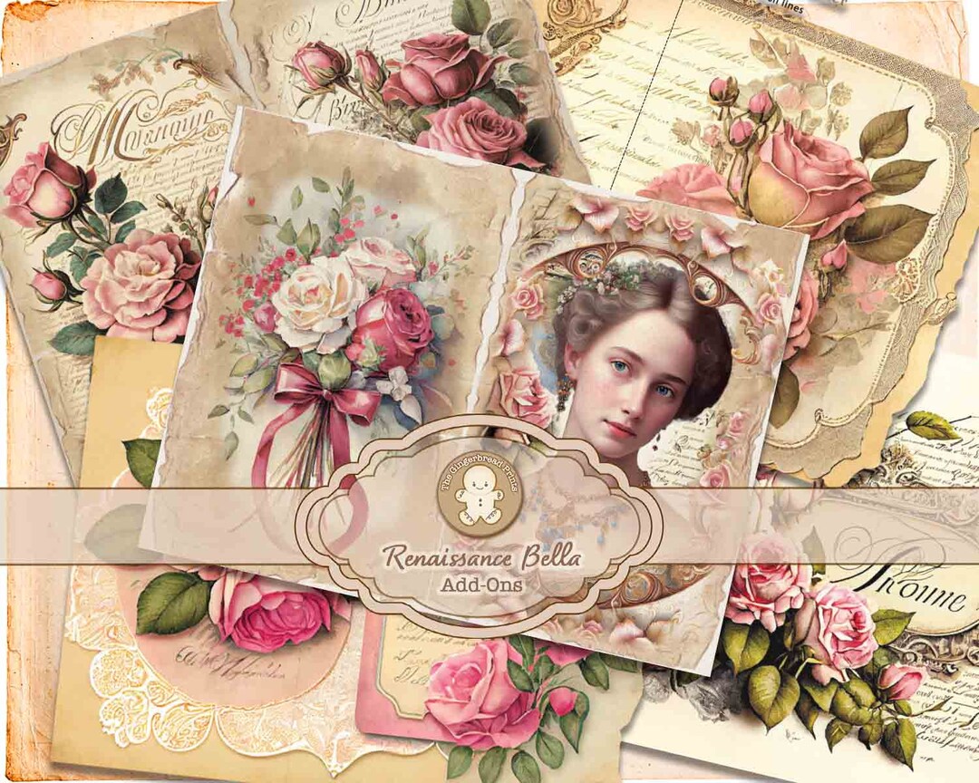 Renaissance Bella Add-on Printable Kit Journal Pages Bookmarks Post ...