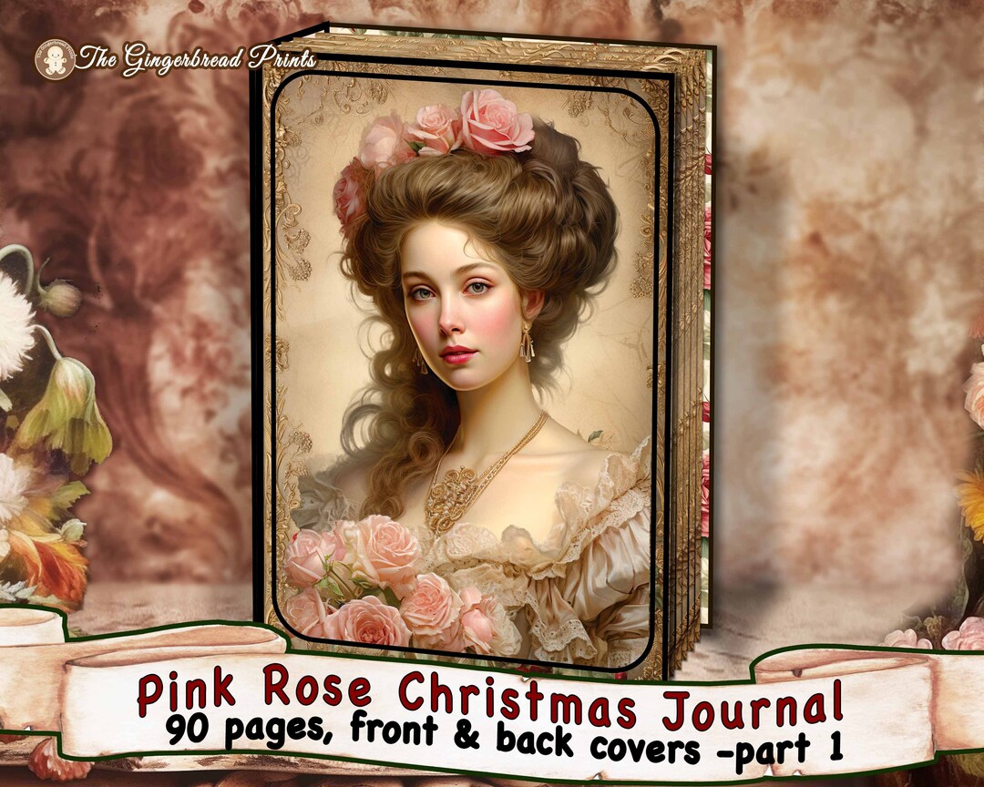 Pink Rose Christmas Journal Printable Kit Instant Download You Print ...