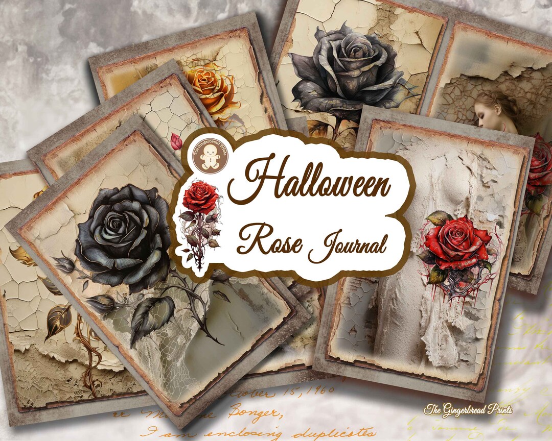 Halloween Rose Journal Printable Kit Instant Download You Print for ...