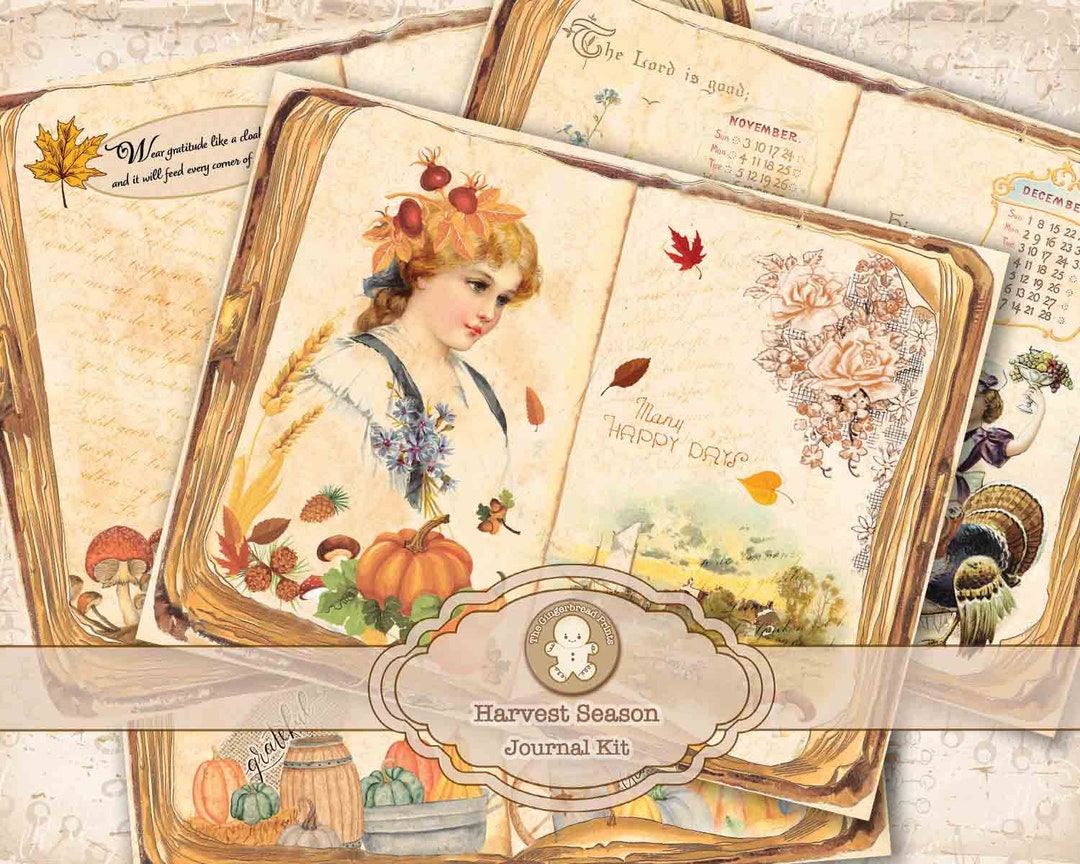 Harvest Season Printable Kit Journal Pages Bookmarks Post - Etsy
