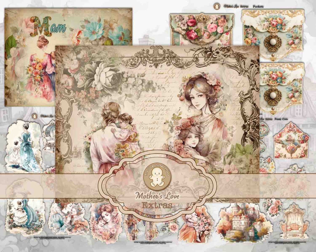 Mother's Love Extra Kit Mothers Day Printable Kit for Junk Journal ...