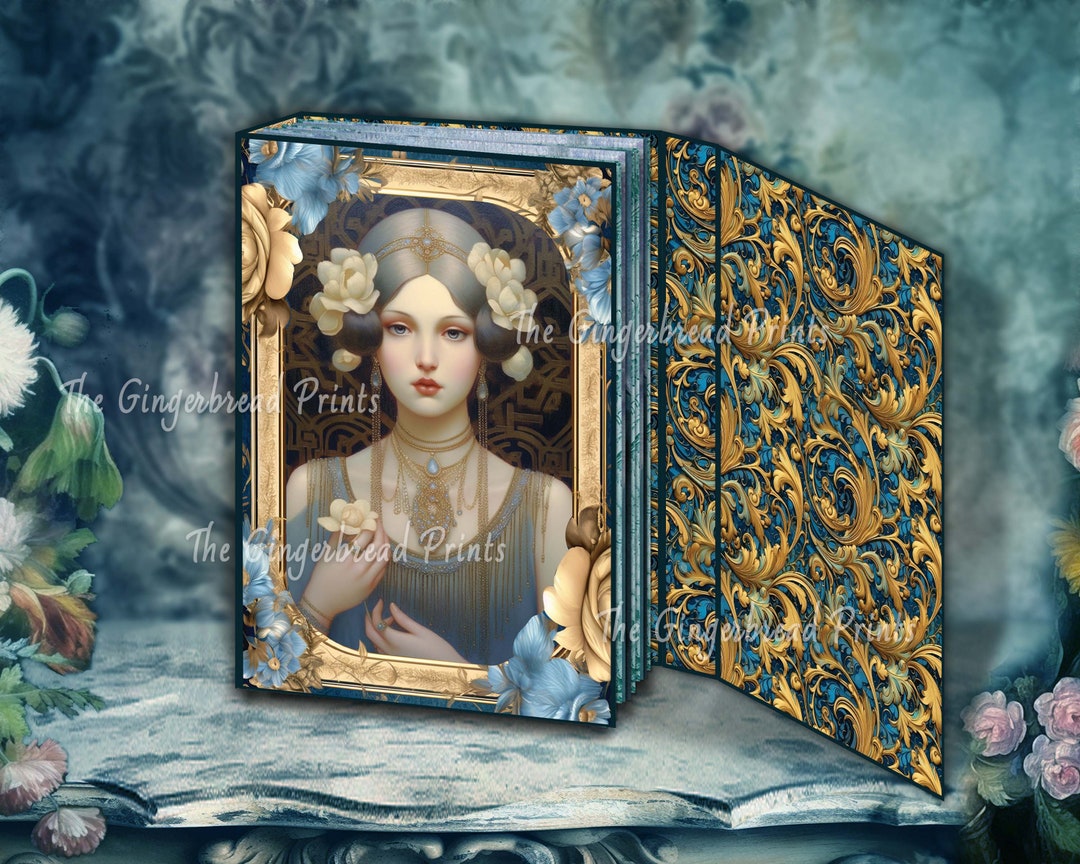Blue Beauty Journal Printable Kit Journal Covers Pages Flap Closure ...