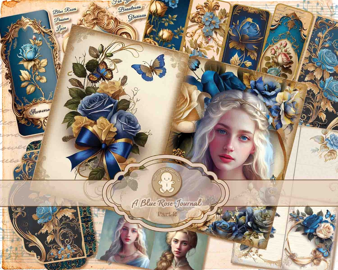A Blue Rose Journal Part 2 Printable Kit Journal Covers Pages Post ...