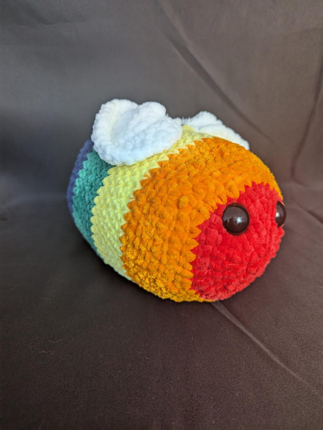 LGBT+ Pride Flag Rainbow Colours Handmade Crochet Bee Amigurumi Plushie ...