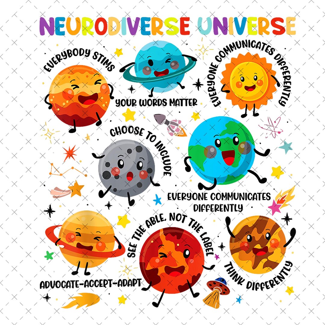 Neurodiverse Universe Space Planet Png, Special Education Teacher Png ...