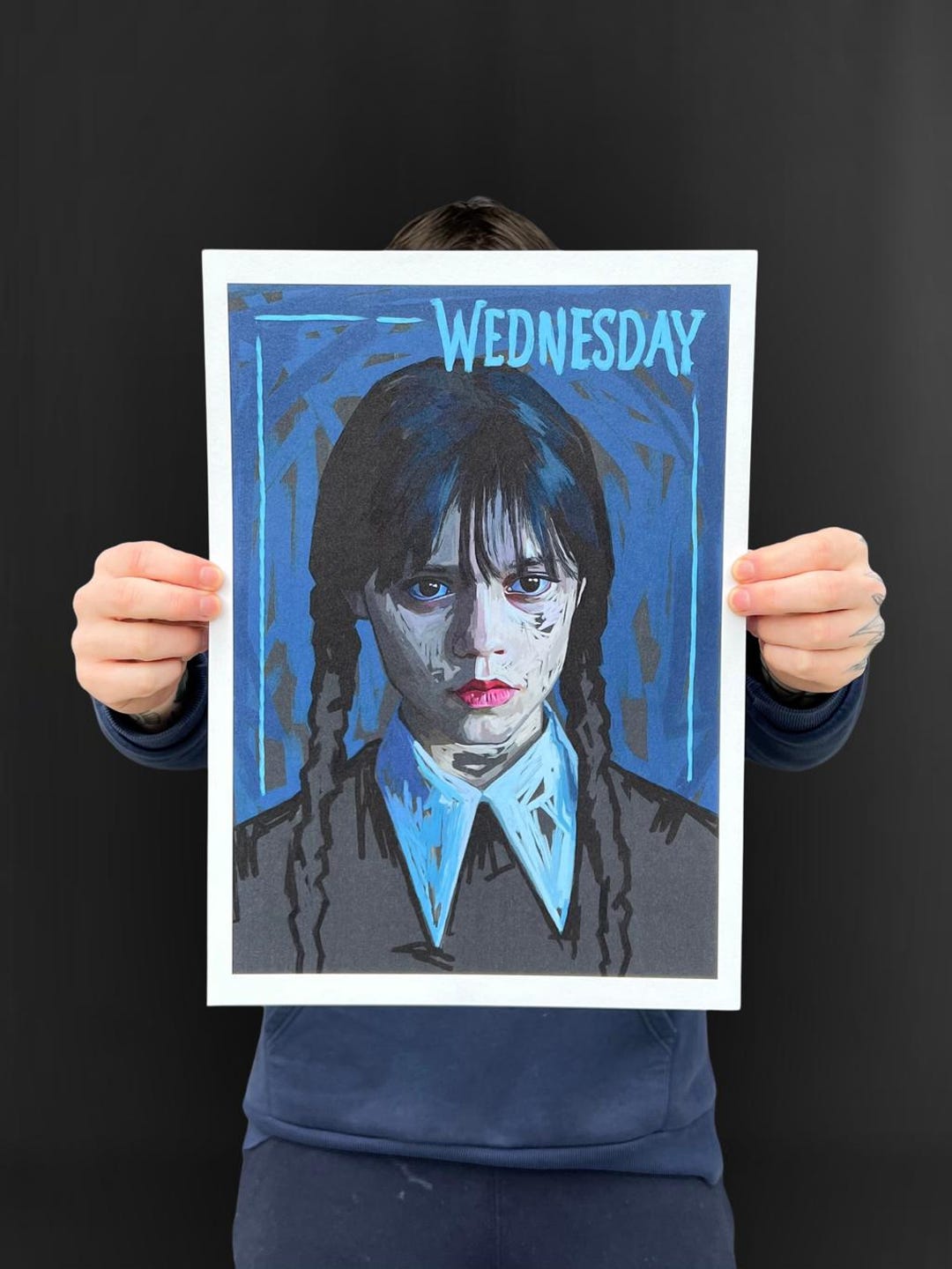Wednesday Addams Art Print – Gothic Digital Painting – Macabre Wall Art ...