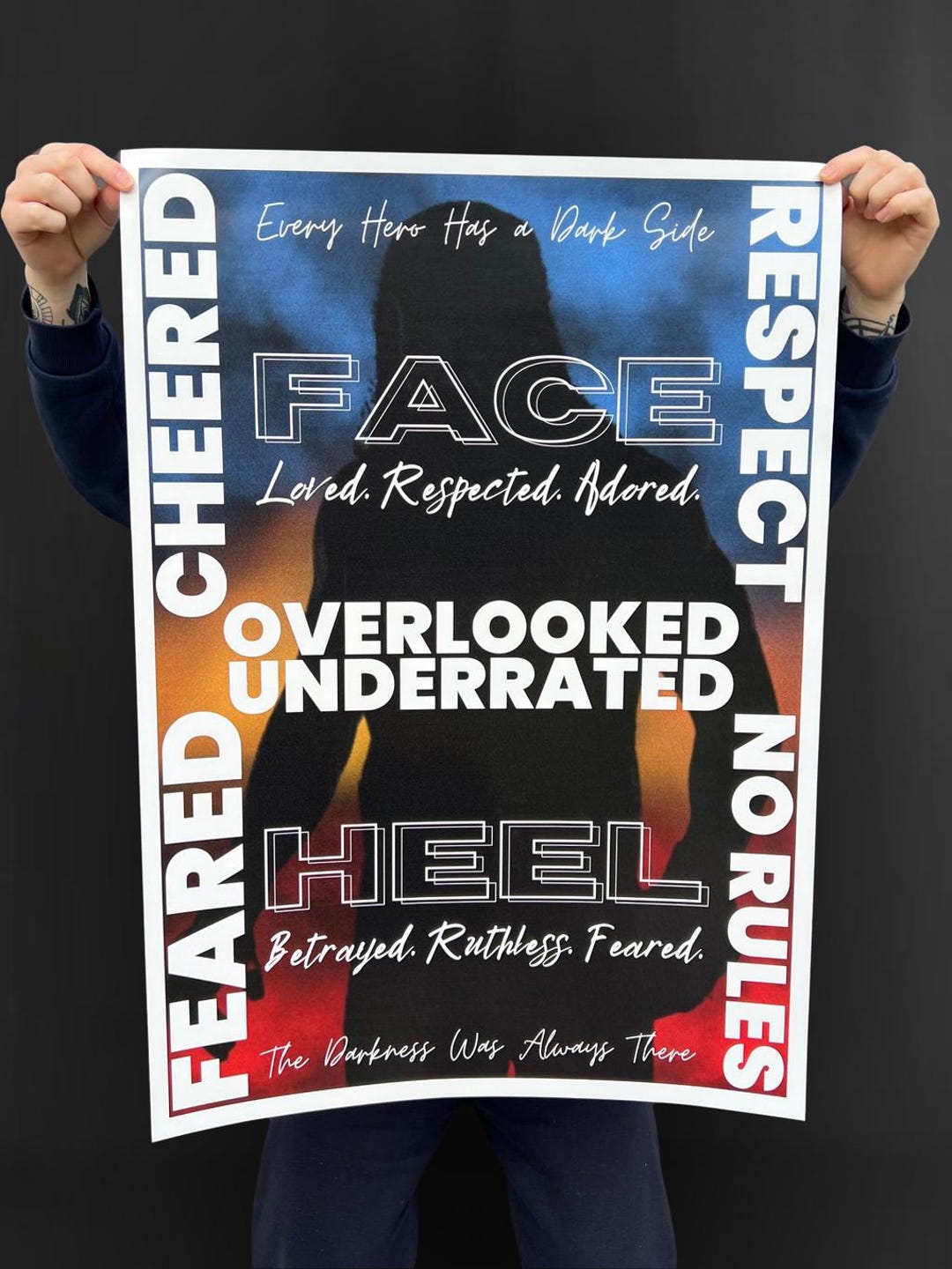 Face to Heel Wrestling Poster – Pro Wrestler Transformation Artwork ...