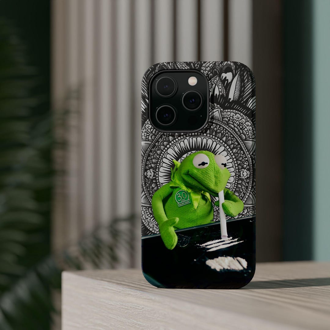 Kermit the Frog Snorting Coke Magsafe Phone Case, Funny Cartoon ...