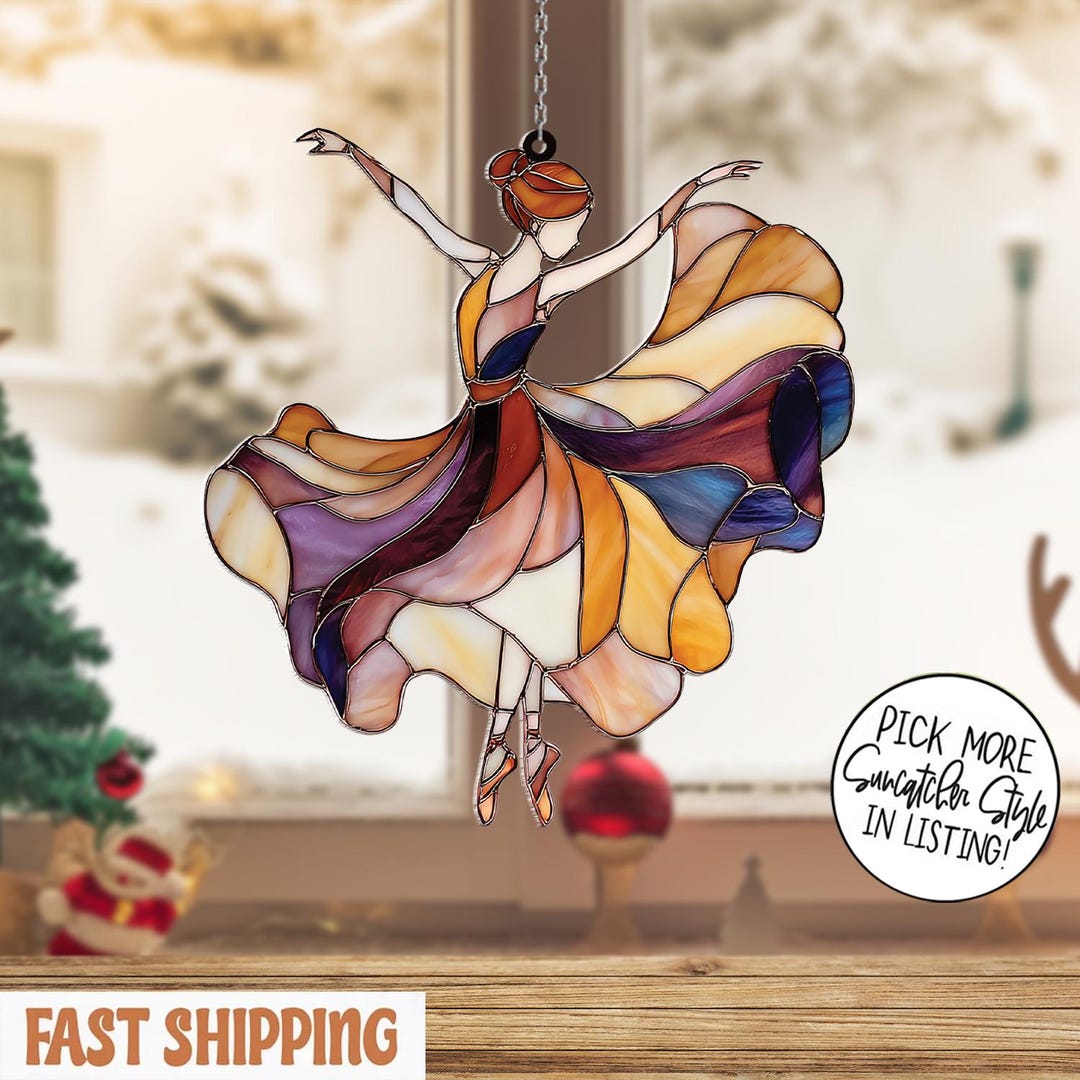 Ballet Dancer Acrylic Window Hanging, Ballet Dancer Suncatcher, Home ...