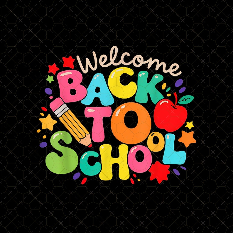 Welcome Back to School PNG, Bubble Letters Rainbow Text Design for ...