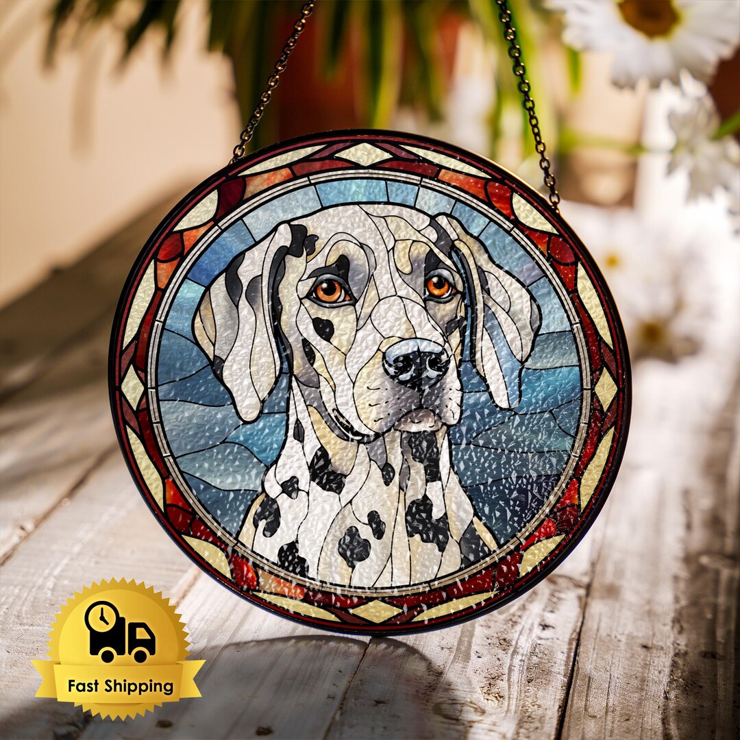 Dalmatian Stained Glass Suncatcher, Dalmation Light Catcher Window ...