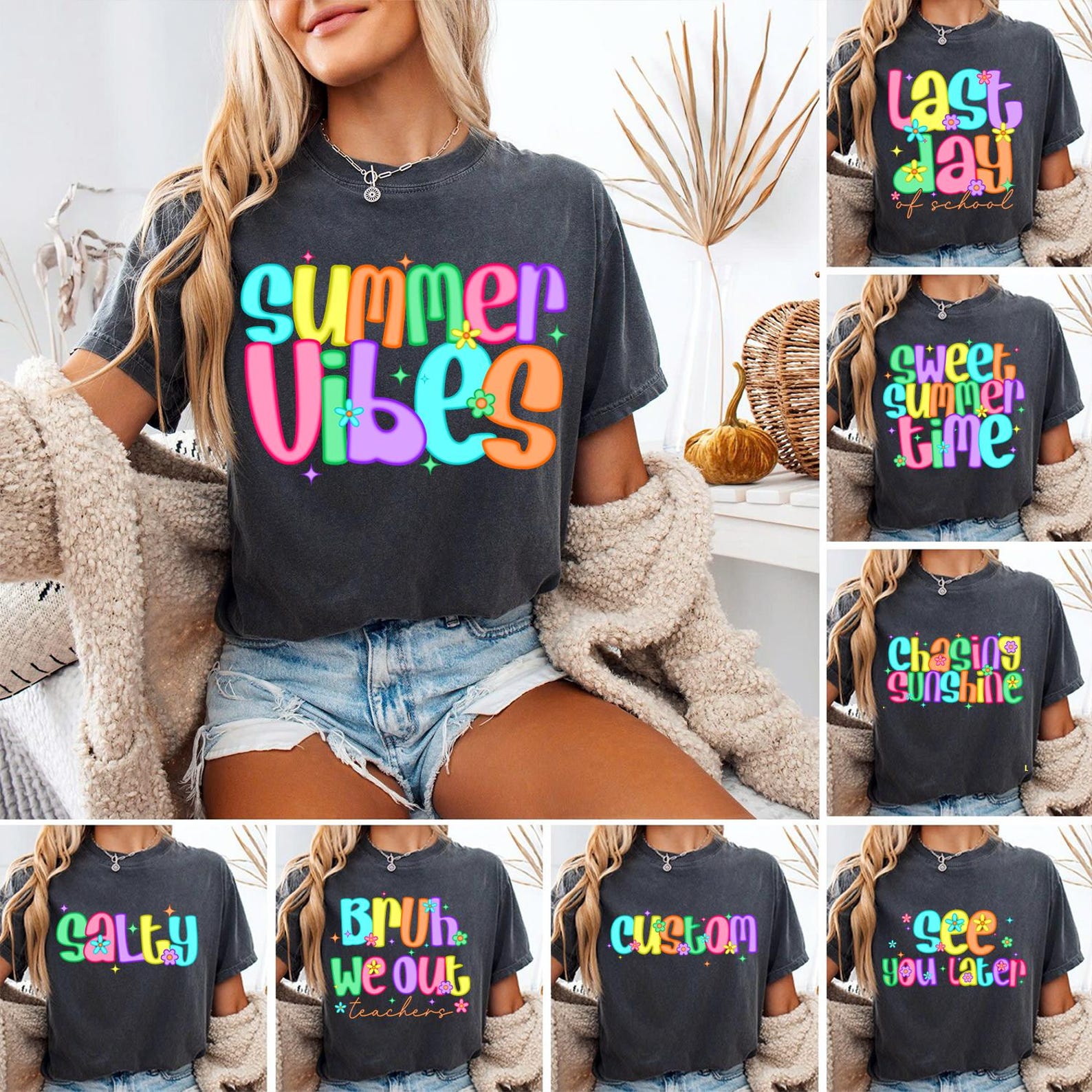 Preppy Sunshine Beach Life PNG Bundle, Summer PNG, Trendy Preppy Summer ...