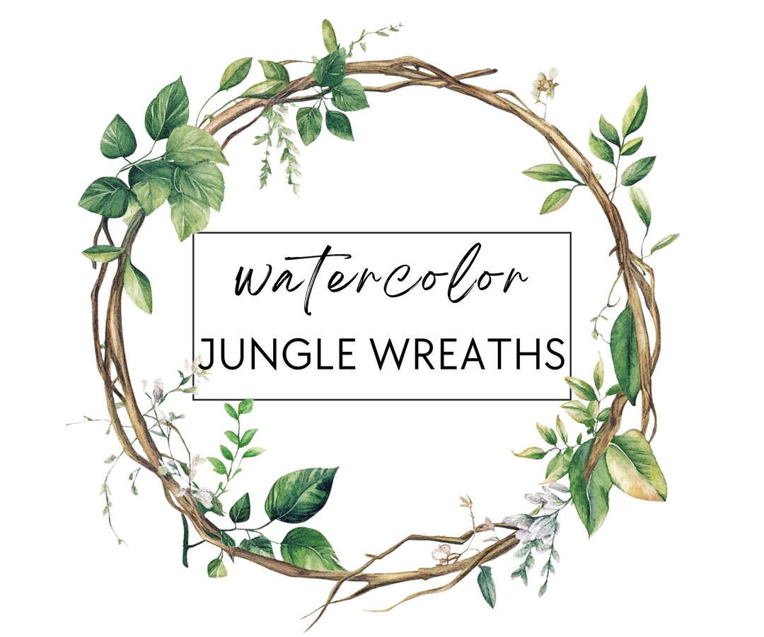 Jungle Wreath Clipart, Beautiful Tropical Wreath Clipart, Wedding ...