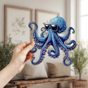 Cool Octopus With Sunglasses Metal Wall Art – Nautical Beach House ...
